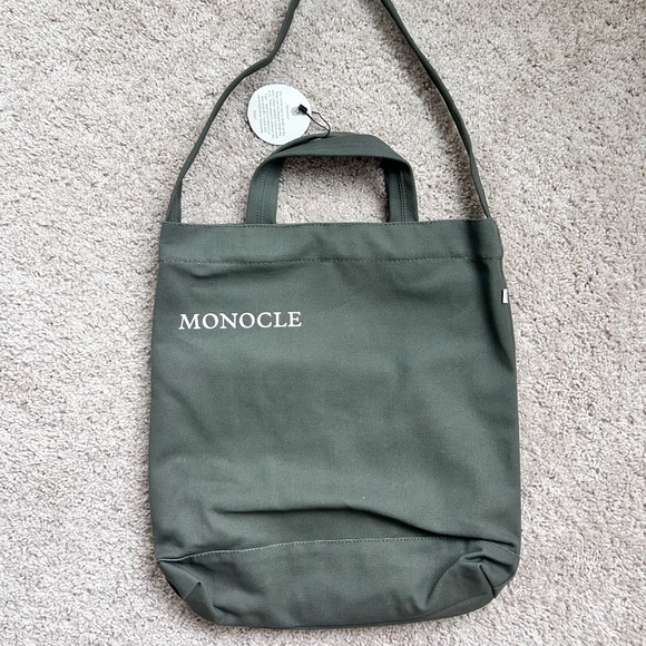Monocle | Bags | Monocle Olive Green Canvas Tote Bag | Poshmark